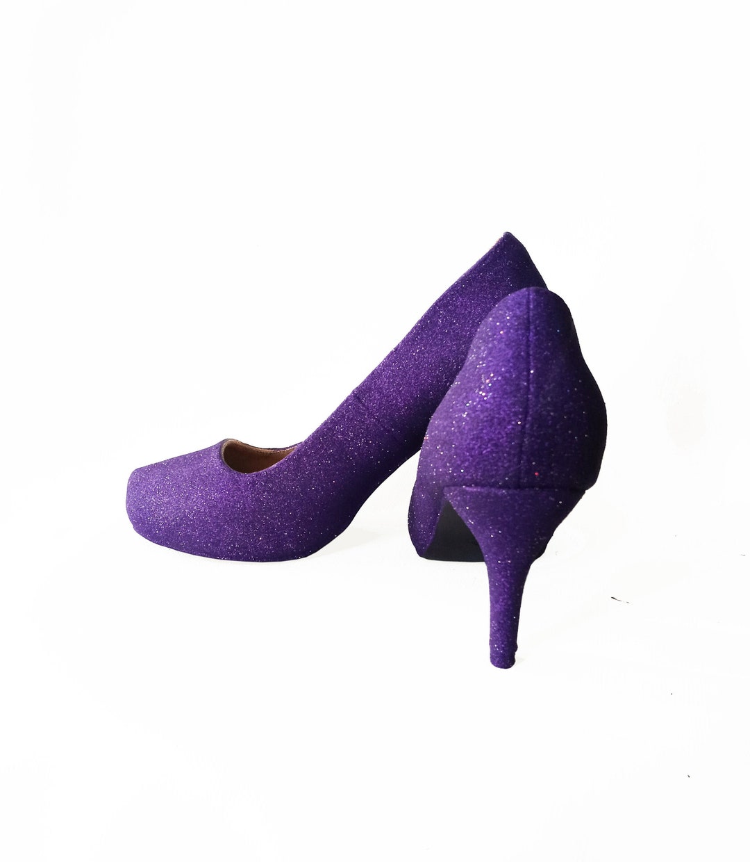 Glitter Heels / Purple Glitter Heels / Wedding Shoes / Sparkle Heels ...
