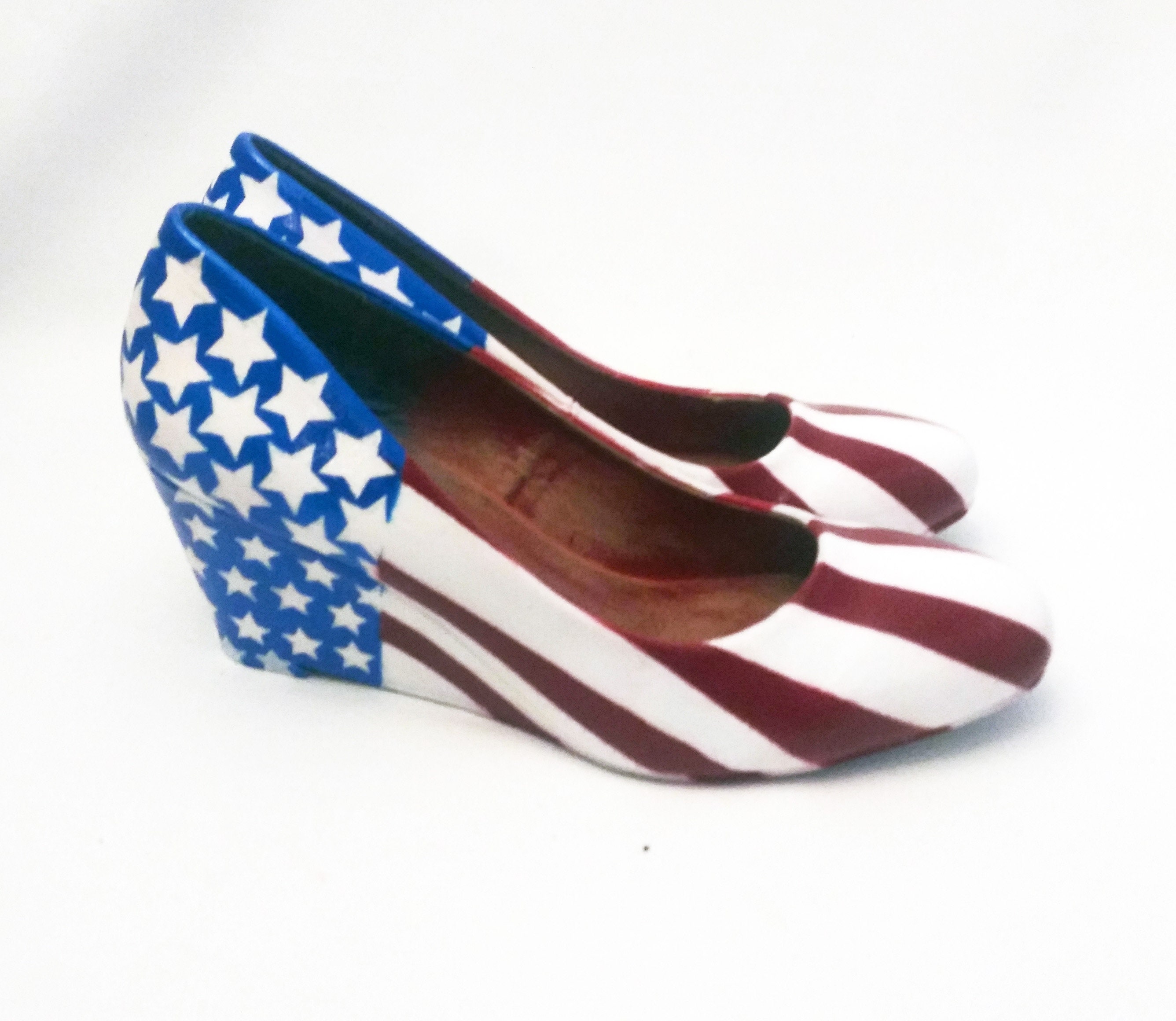 American Flag Wedge Shoes