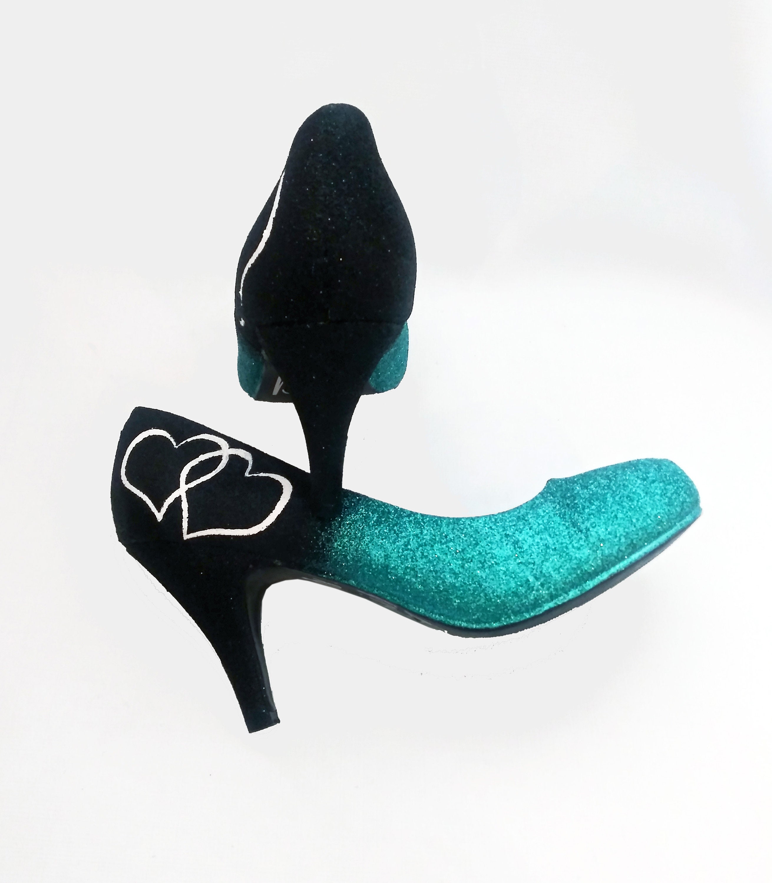 Ombre Heart Heels / Ombre Glitter Heels / Wedding Shoes / | Etsy