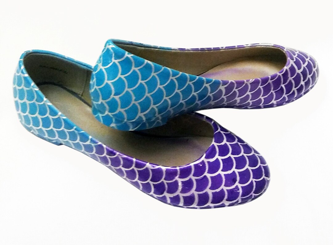 Airbrushed Mermaid Flats: Ombre Wedding Shoes - Etsy