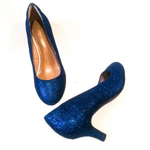 Glitter Heels / Royal Blue Glitter Heels / Wedding Shoes / Sparkle ...