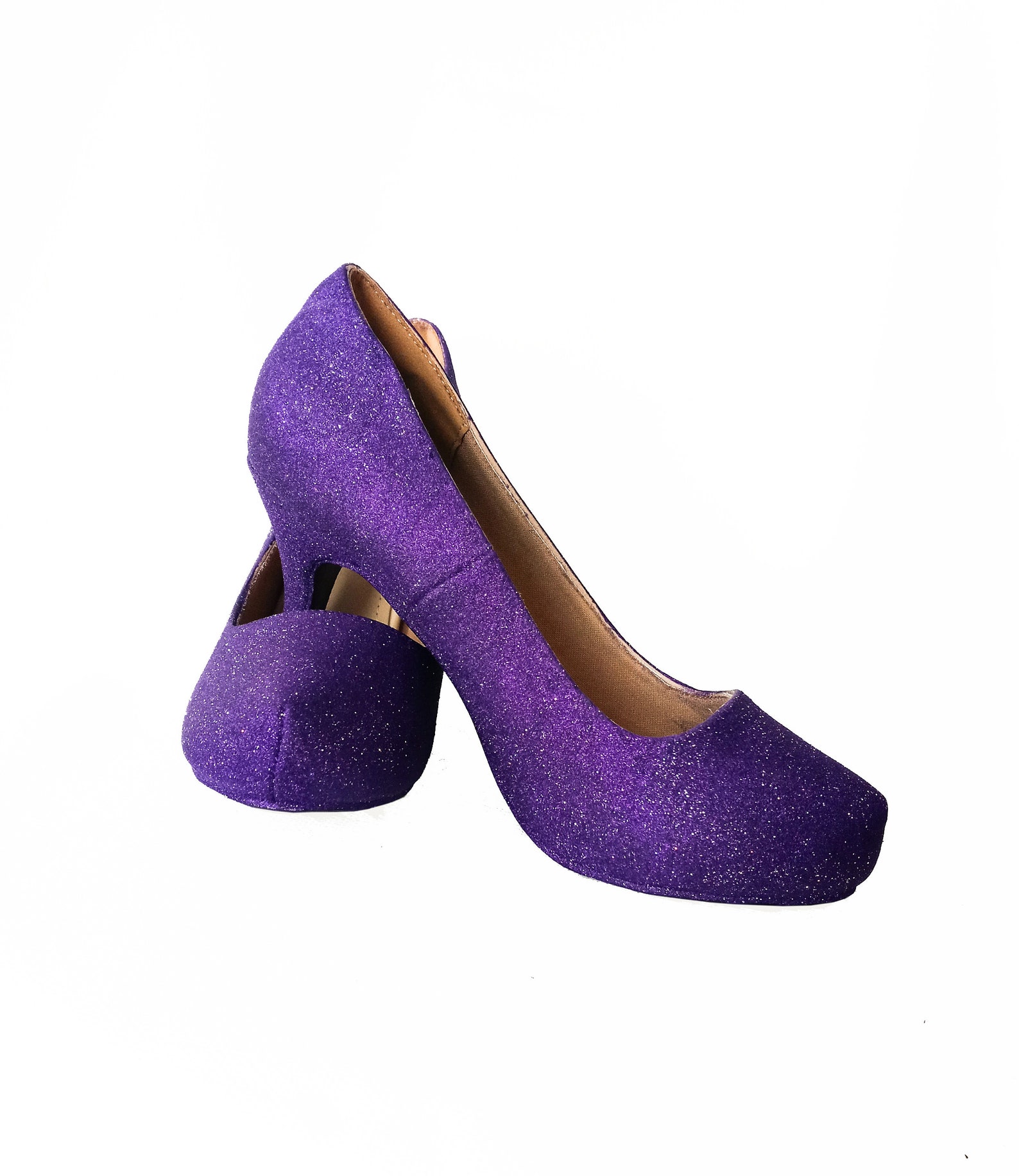 Glitter Heels / Purple Glitter Heels / Wedding Shoes / Sparkle | Etsy