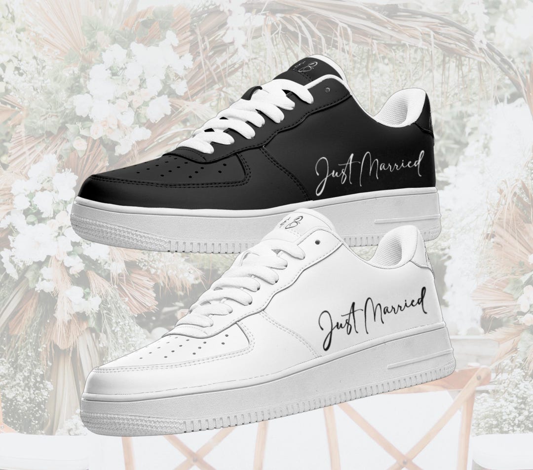 Personalized Wedding Sneakers: Matching Bride & Groom "just Married ...