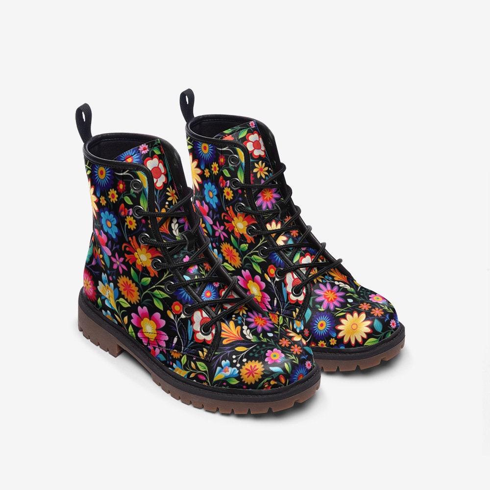 Mexican Floral Print Boots | Mexican Fiesta Shoes | Summer Boots for ...