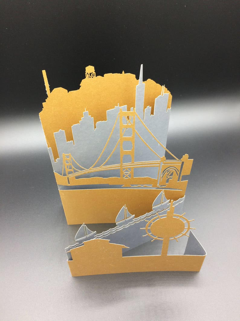 San Francisco Card San Francisco Skyline Art San Francisco - Etsy