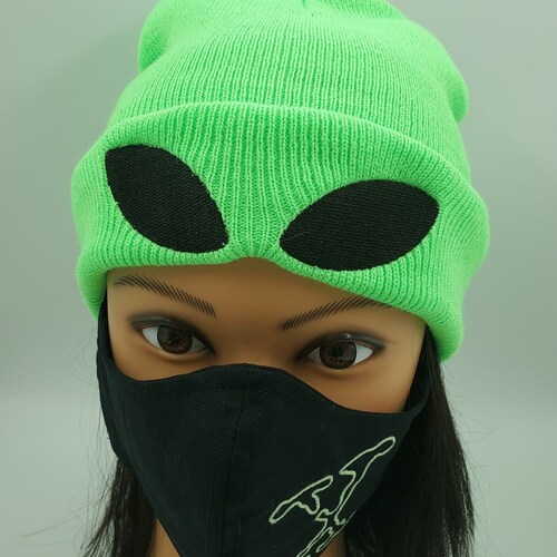 Neon Green Alien Beanie Kawaii Fashion Sci-fi Hat Science - Etsy