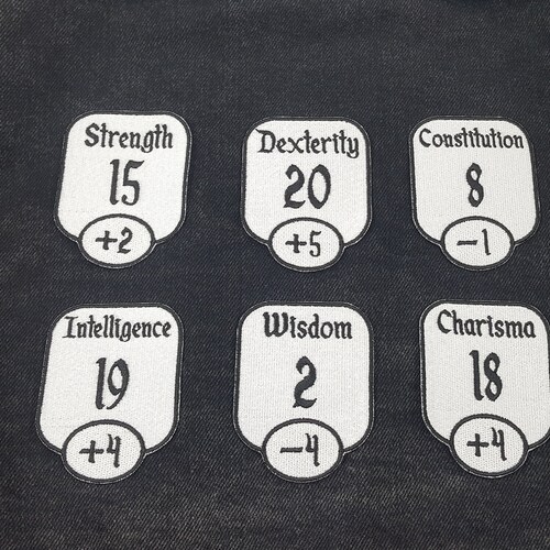 TTRPG Stat Patch Fully Embroidered Dnd Attribute Emblem - Etsy