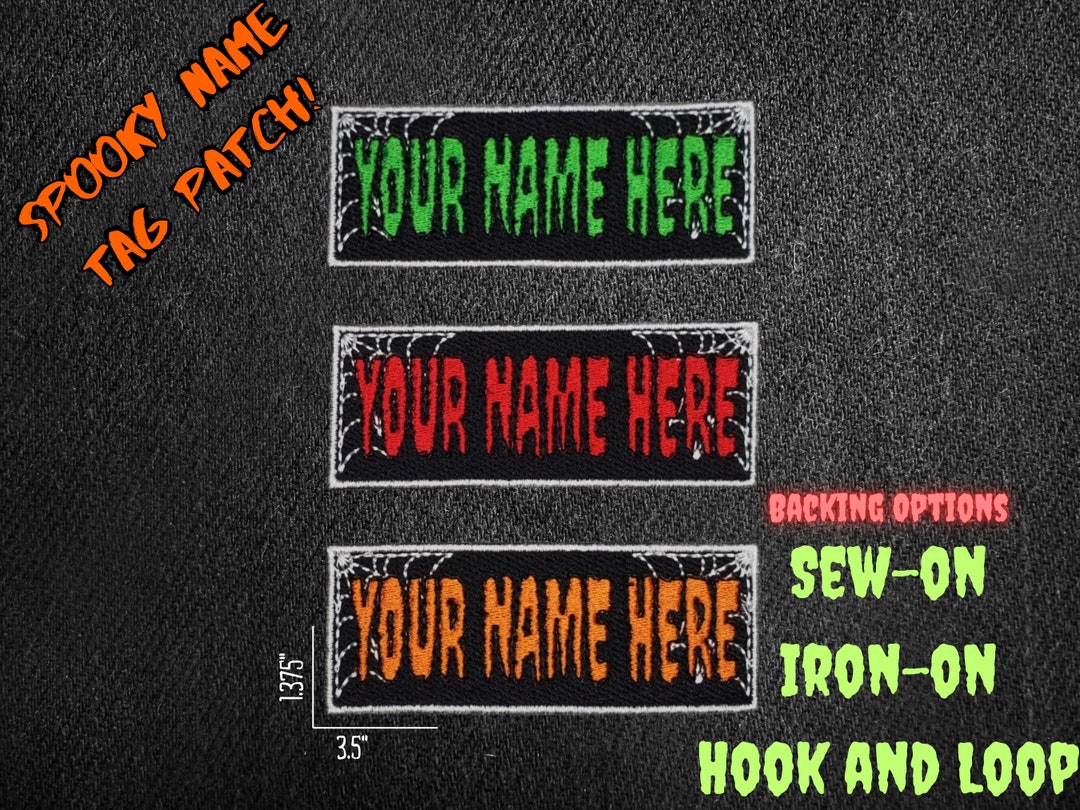 Spiderweb Custom Name Patch, Gothic Themed, Halloween Customizable ...