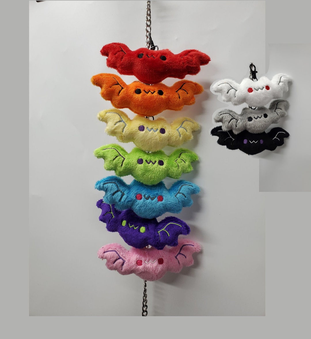 Embroidered Minky Bat Keychain - Cute Key Fob Purse Charm - Etsy