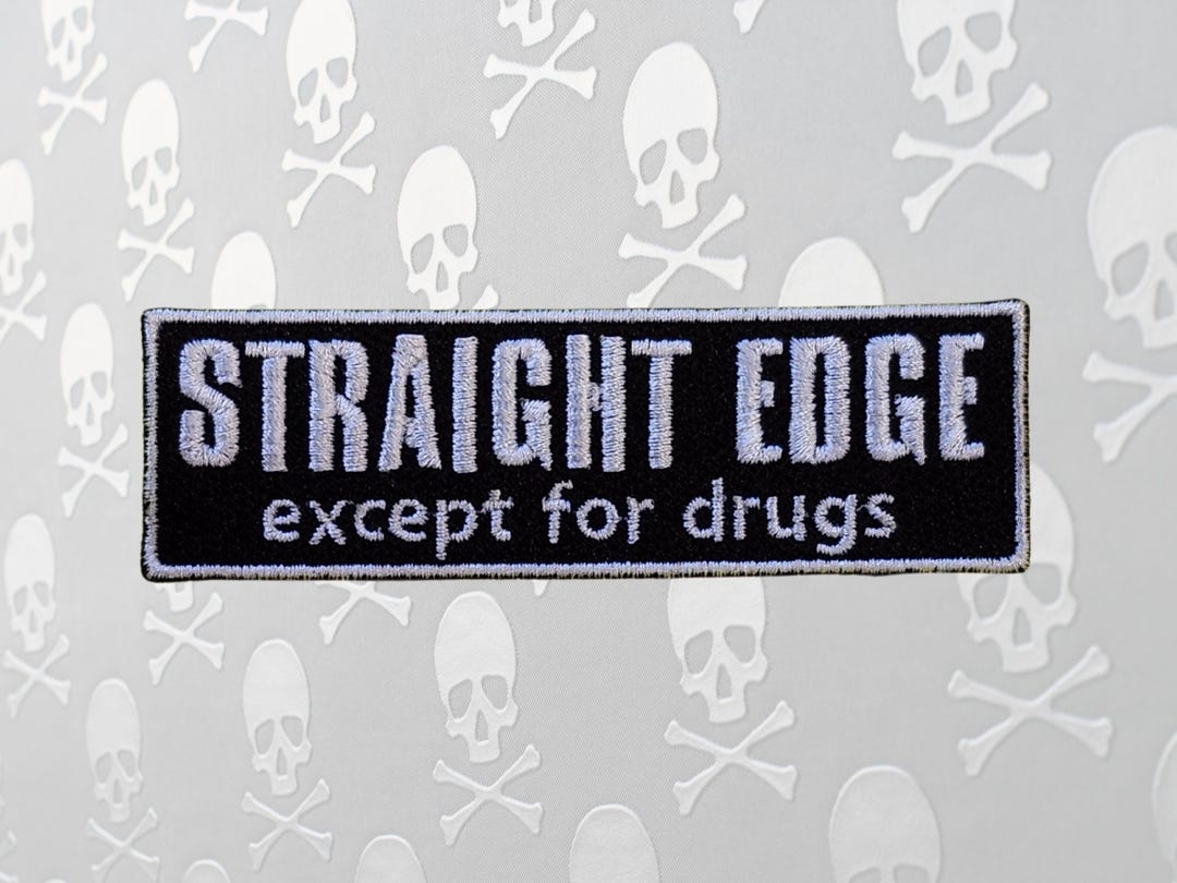 Straight Edge Except for Drugs Patch, Fully Embroidered D20 Emblem, Dnd ...