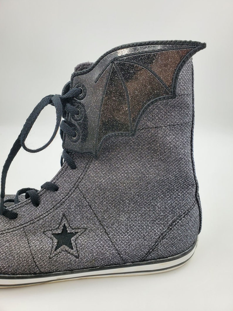 Matte Red Bat Shoelace Wings, Kawaii Spooky Shoe Accessory, Embroidered ...