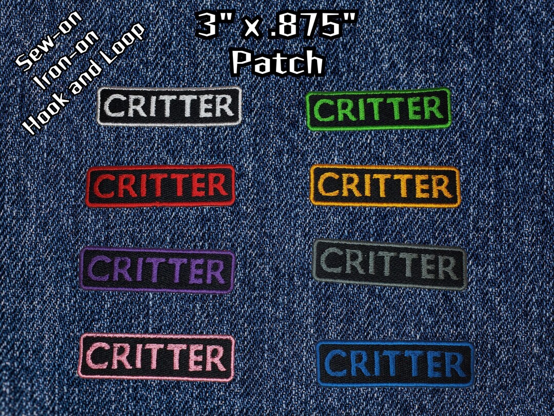 Critter Name Label Morale Patch Embroidered Felt - Etsy