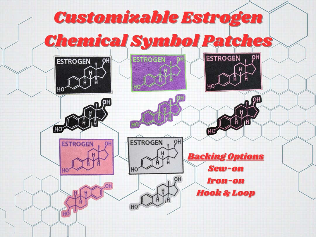 Customizable Estrogen Chemical Symbol Embroidered Patch for Battle Vest ...