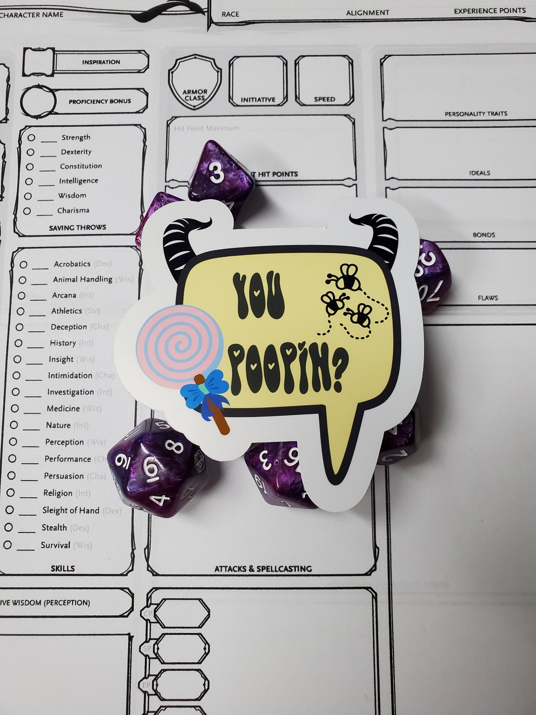 You Poopin Dnd Sticker, Kawaii DND Sticker - Etsy