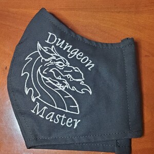 Dungeon Master Dragon Face Mask D&D Double Layer, Elastic, Head Ties ...