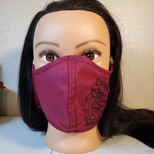 Dungeon Master Dragon Face Mask D&D Double Layer, Elastic, Head Ties ...