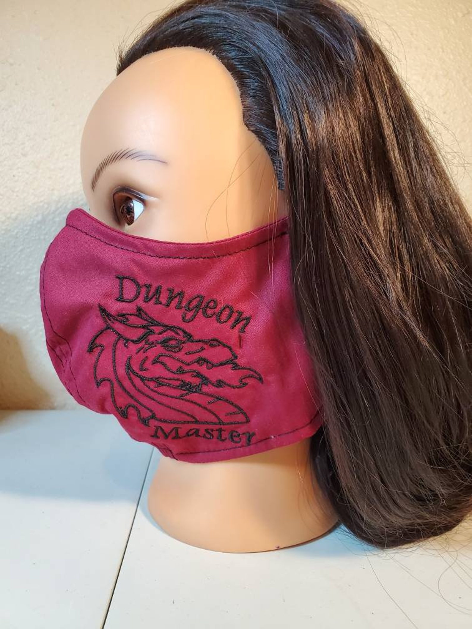 Dungeon Master Dragon Face Mask D&D Double Layer Elastic | Etsy