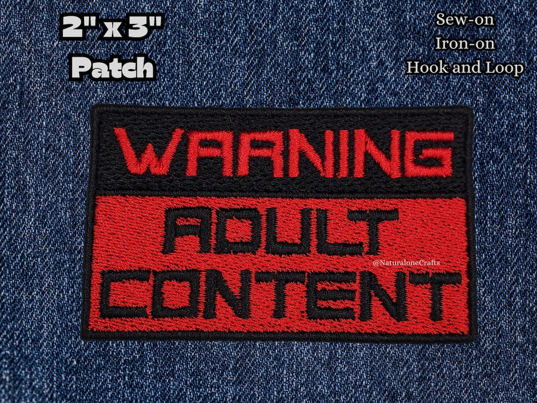 Warning Label, Adult Content Patch, Morale Patch, Funny, Gift, Birthday ...