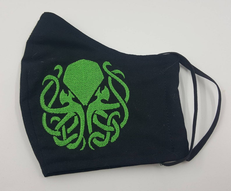 Cthulhu Embroidery Face Mask Adult Washable Reversible - Etsy