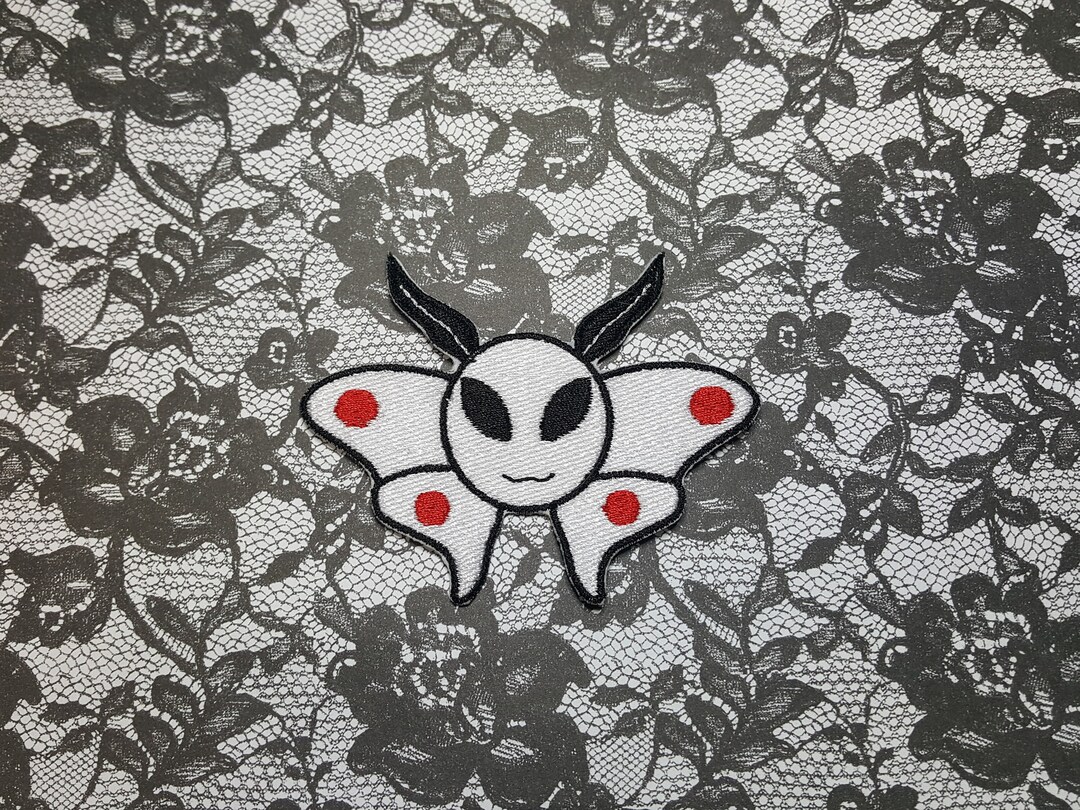 Chibi Goth Moth Fully Embroidered Patch, Creepy Witch Emblem, Mothman ...