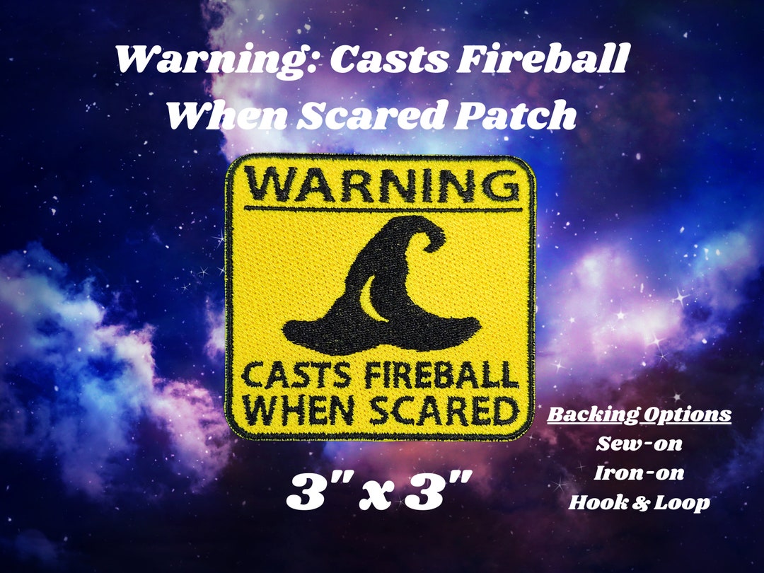 Warning Casts Fireball When Scared Patch Fully Embroidered, Dungeons ...