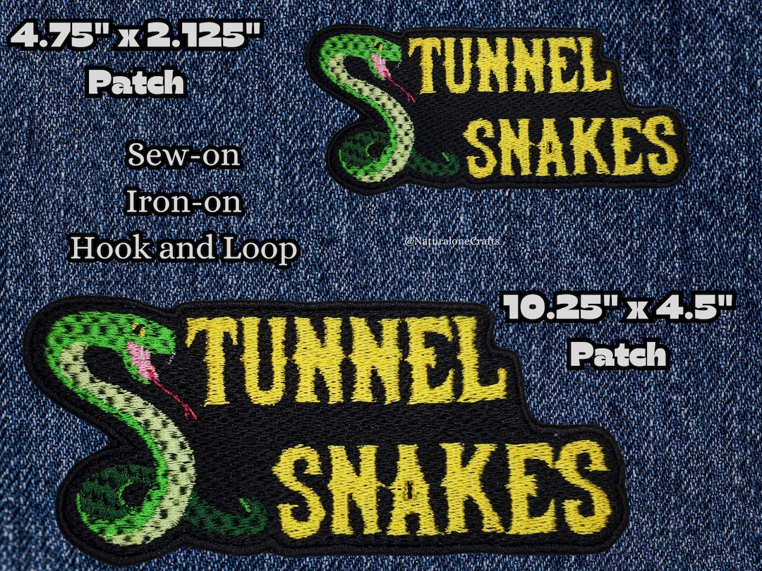Tunnel Snakes Fully Embroidered Morale Patch, Video Game Biker Badge ...