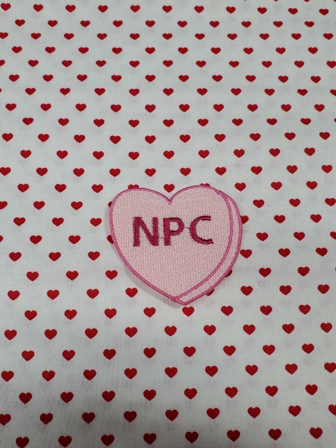 NPC Candy Heart Patch, Valentine Emblem, Crude Candy Symbol, Fully ...