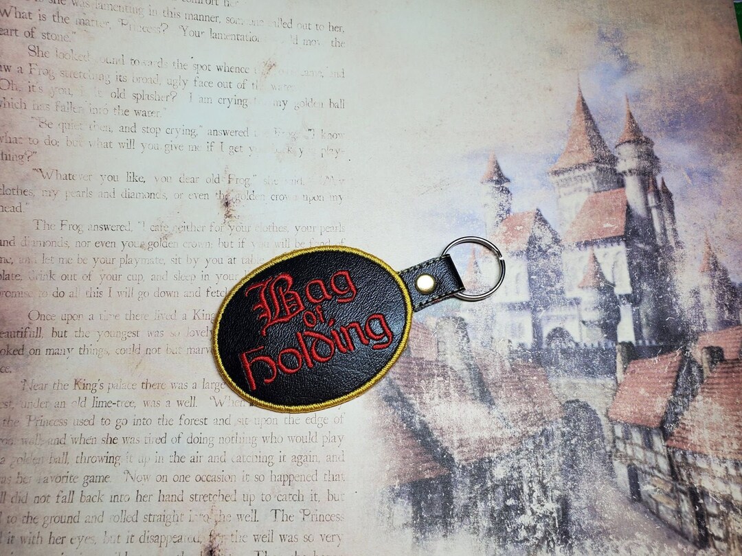 Embroidered Bag of Holding Key Fob, Dnd Keychain, Dungeons and Dragons ...