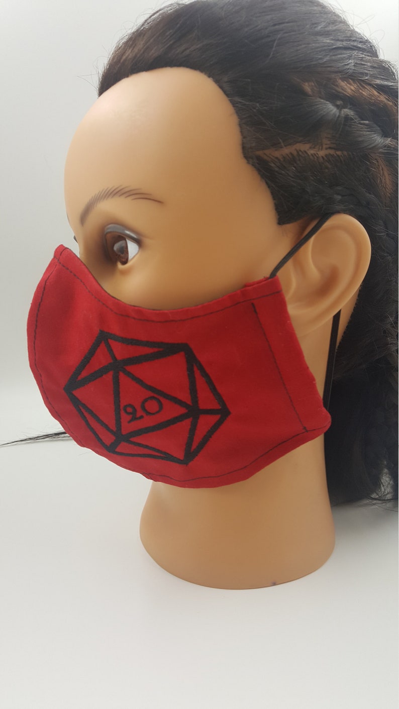 Natural 20 Dnd RPG Role Playing Game Embroidered Face Mask | Etsy
