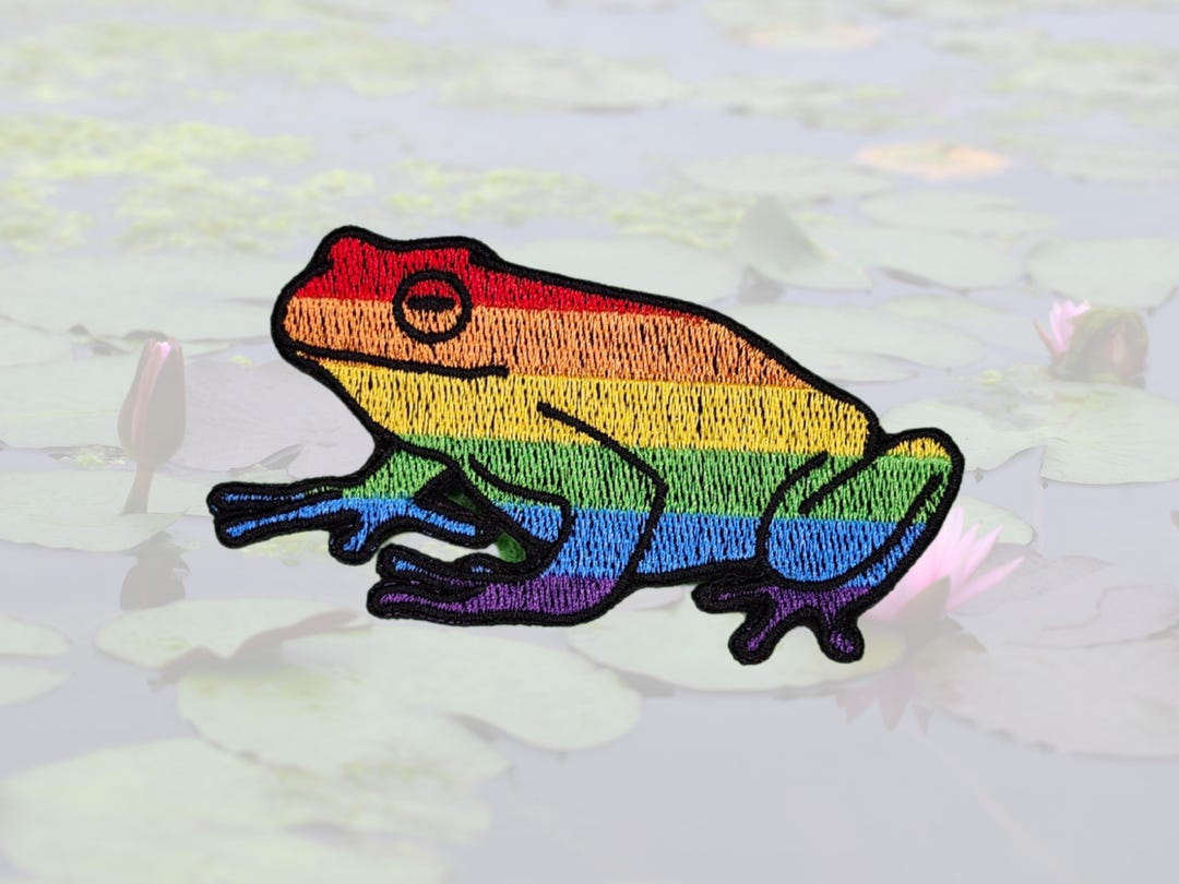 Rainbow Frog Embroidered Patch | LGBTQ+ Pride Iron-on Applique - Etsy