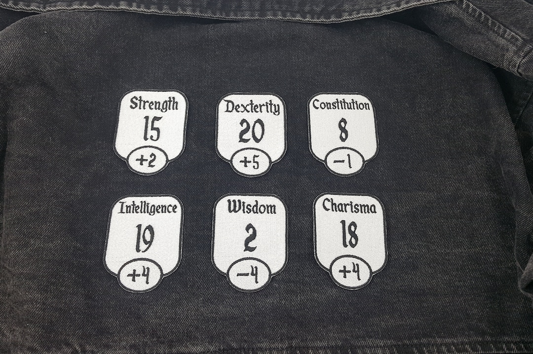TTRPG Stat Patch, Fully Embroidered Dnd Attribute Emblem, Customizable ...