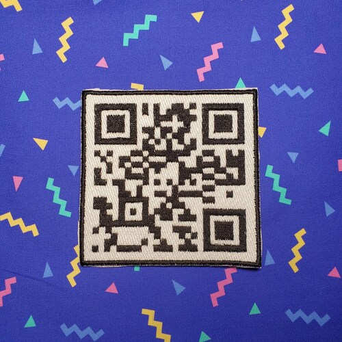 QR Rick Roll Patch Fully Embroidered Never Gonna Give You up - Etsy