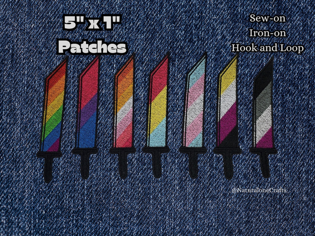 Fantasy Sword Pride Flag Patches, LGBTQIA+ Weapon Emblems, Video Game Patches, Custom Patches ...