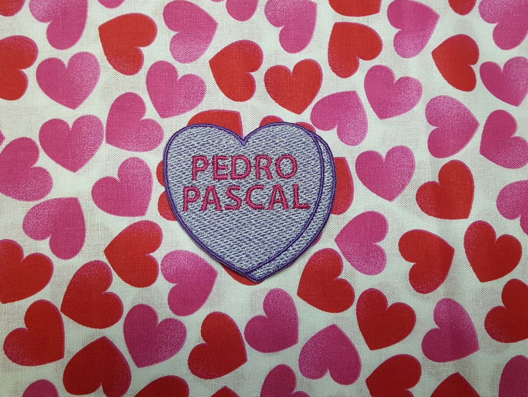 Pedro Pascal Candy Heart Patch, Valentine Emblem, Crude Candy Symbol ...