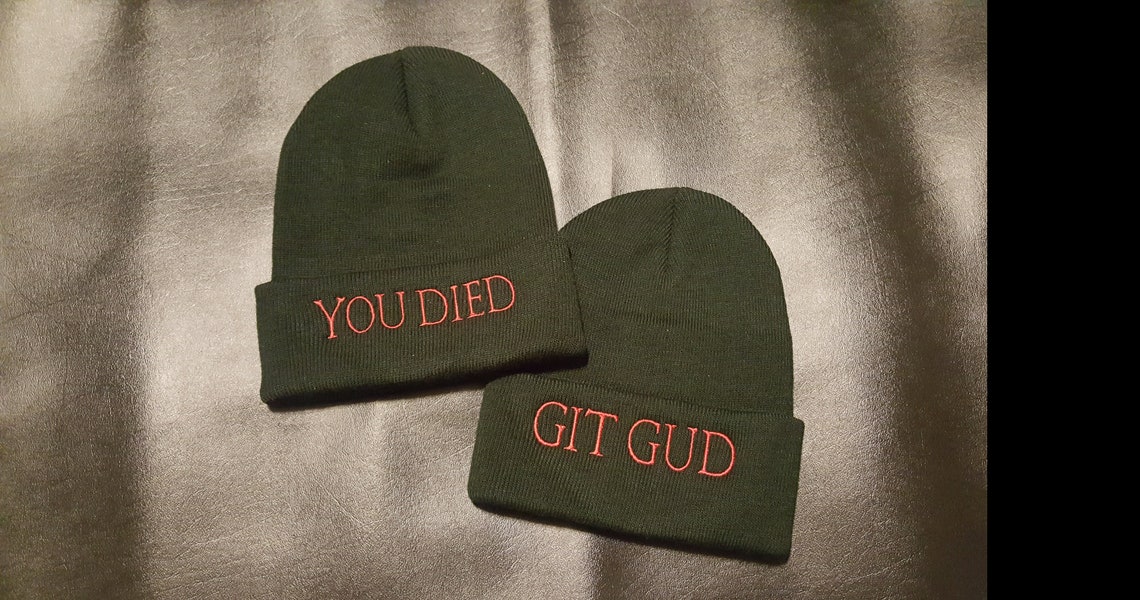 Dark Fantasy You Died/git Gud Beanie Hollow Fashion - Etsy