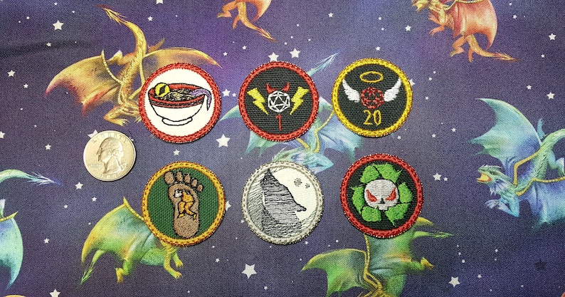 Dnd Merit Badge, Dungeons and Dragons Achievement Patches, Table Top Roleplaying Game Emblems ...