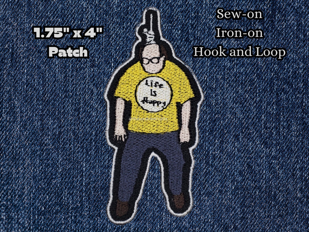 Hanging Frank Life is Happy Patch Fully Embroidered, Comedy Meme Emblem ...