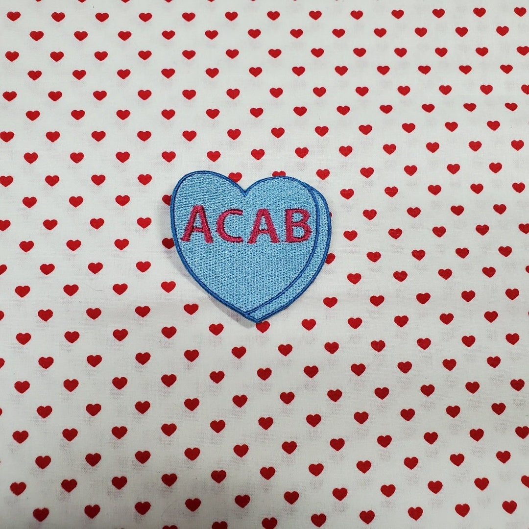 ACAB Candy Heart Patch, Valentine Emblem, Crude Candy Symbol, Fully ...