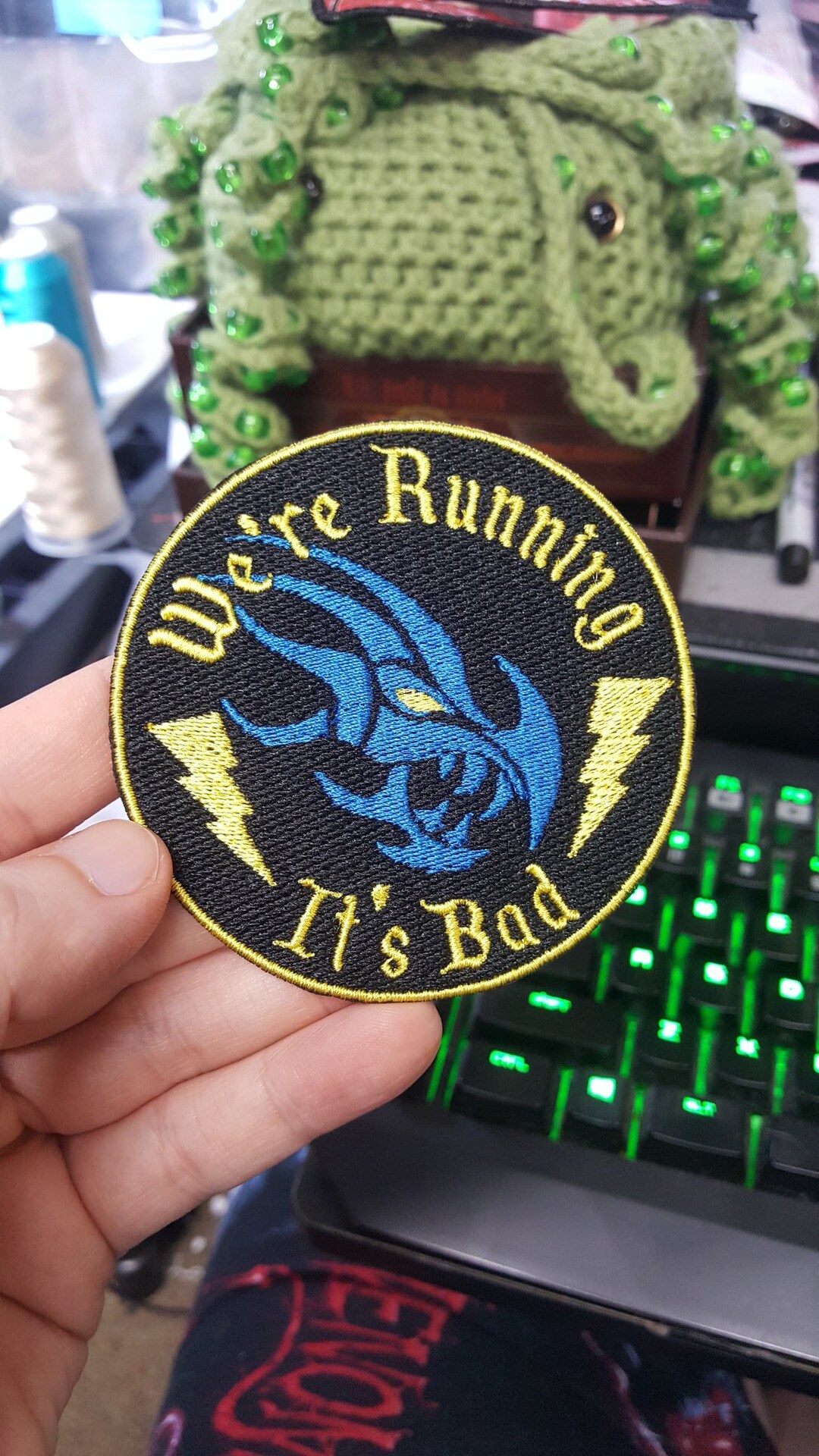 We're Running It's Bad Fully Embroidered Morale Patch, Dnd Emblem ...