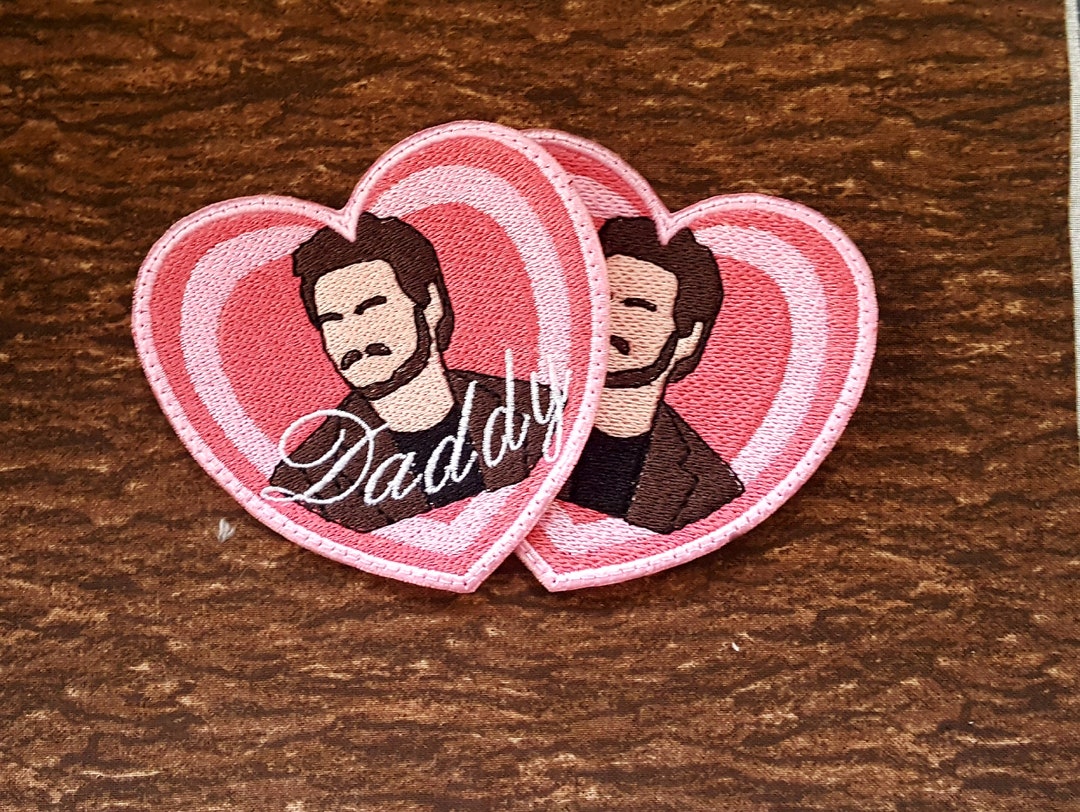 Pedro Pascal Heart Patches, Daddy Meme Love Emblem, Available With or ...