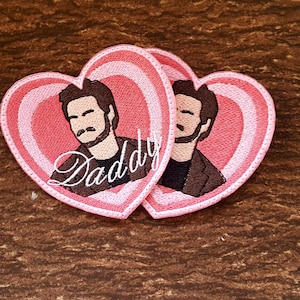 Pedro Pascal Heart Patches, Daddy Meme Love Emblem, Available With or ...