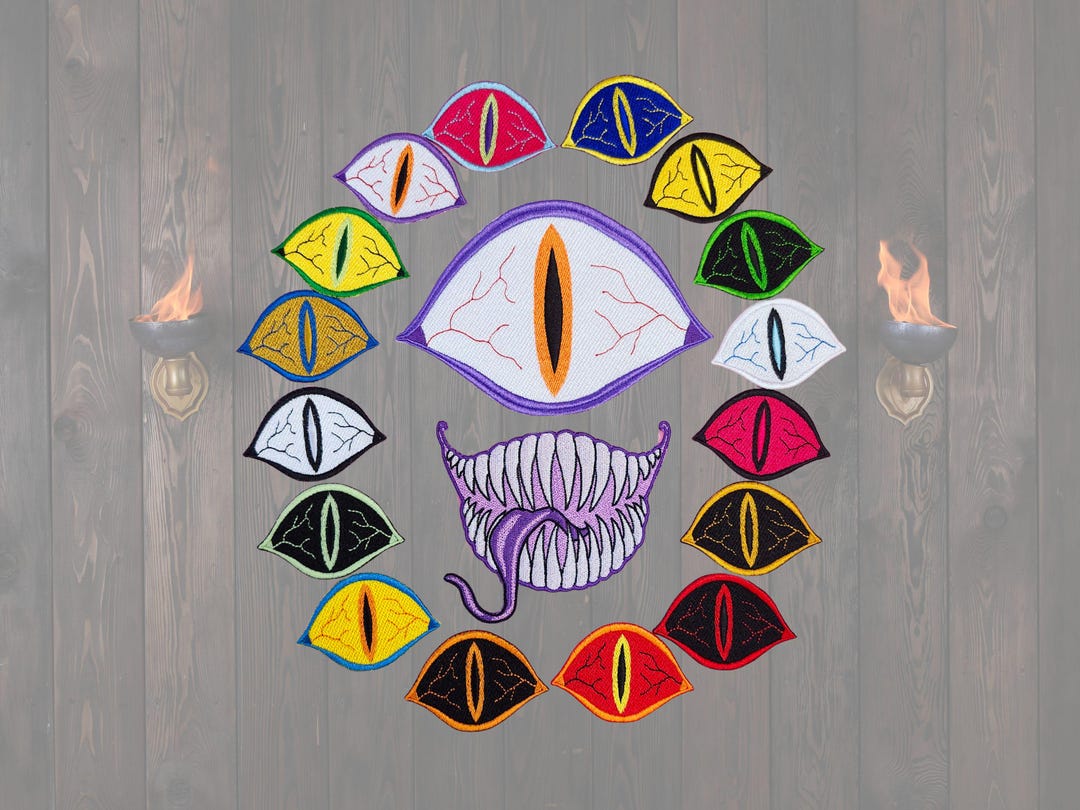 Eldritch Eye Patches, Fully Embroidered Dnd Emblem, Eye Tyrant Monster ...