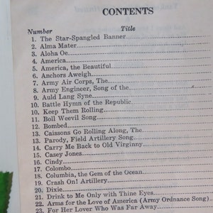 Army Song Book World War II Army Song Lyrics Booklet - Etsy