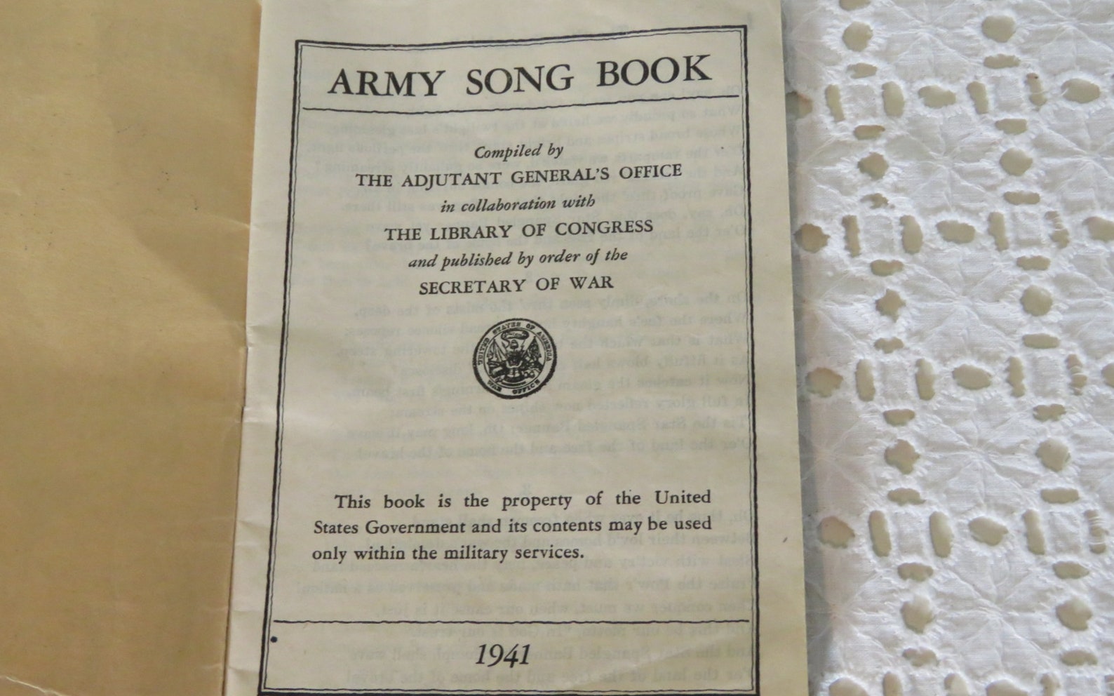 Army Song Book World War II Army Song Lyrics Booklet - Etsy