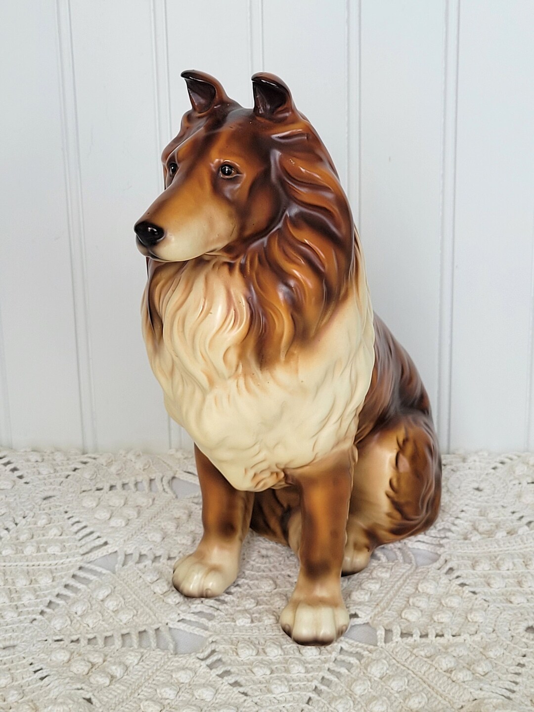 Vintage Ceramic Collie Dog Figurine Japanese Dog Statue Dog Lover Gift ...