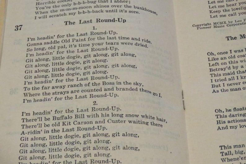 Army Song Book World War II Army Song Lyrics Booklet - Etsy