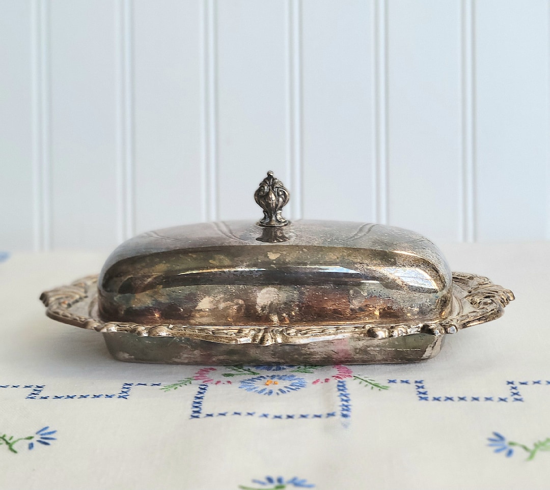 Sheridan Butter Dish With Lid and Insert Sheffield Silver Plate Vintage ...