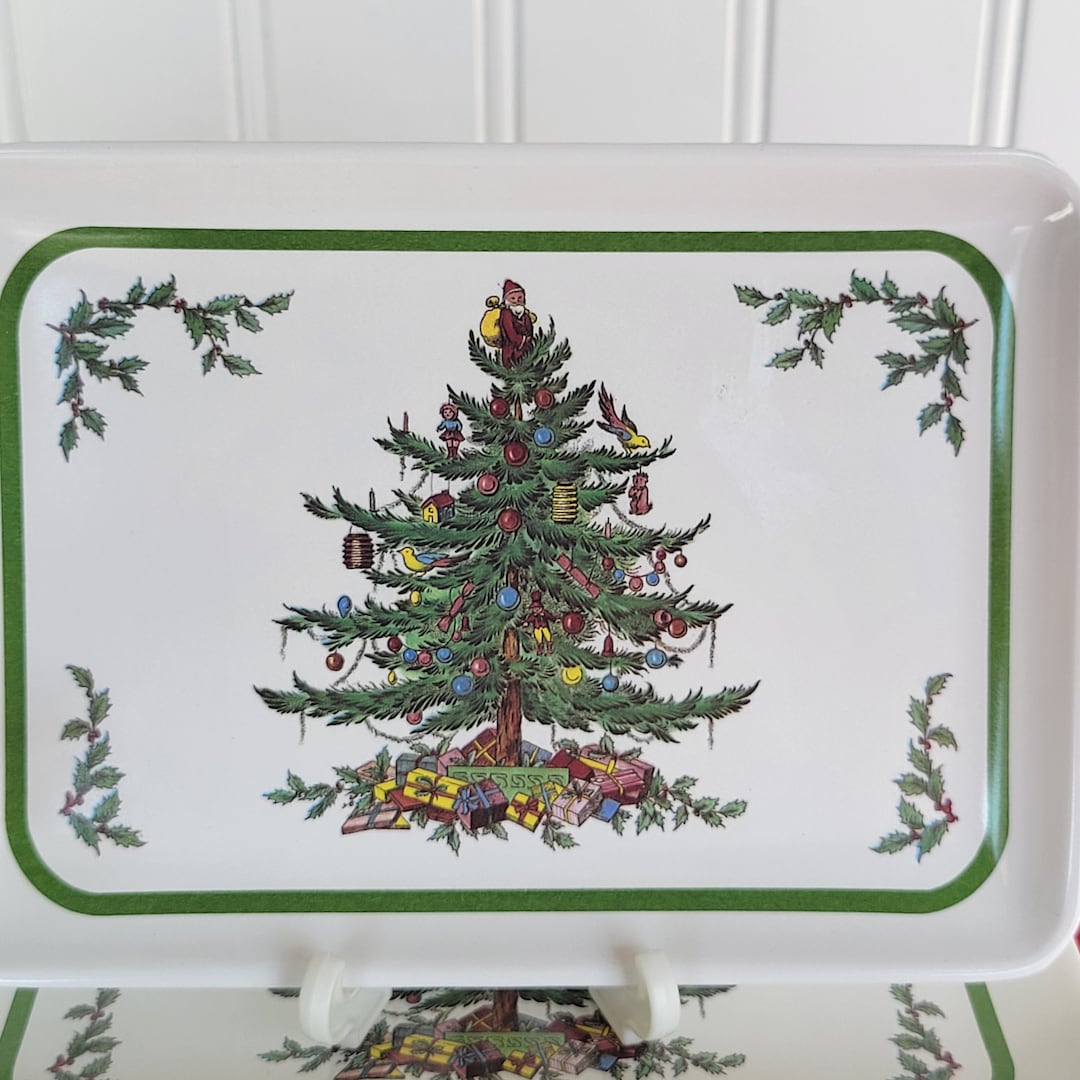 Christmas Melamine Snack Tidbit Trays Holiday Serving Trays Christmas ...