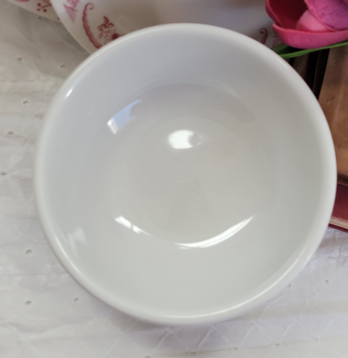 Shenango Red Leaves Rim Roll Cereal Bowl Red and White - Etsy