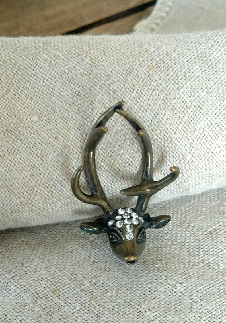 Vintage Deer Pin Lapel Collar Pin Brass Jewelry Accessory | Etsy